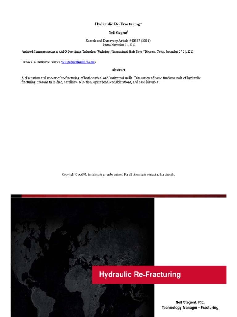Re-Frac Job by HBT | Download Free PDF | Hydraulic Fracturing | Gases