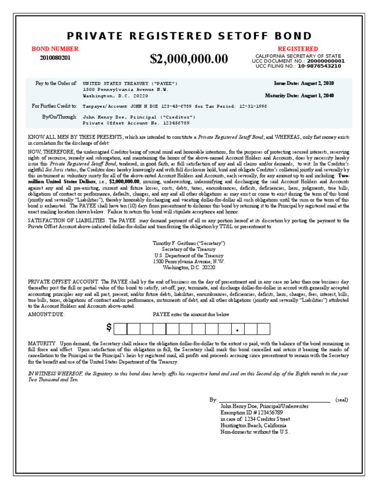 Setoff Bond | PDF | Bonds (Finance) | Payments