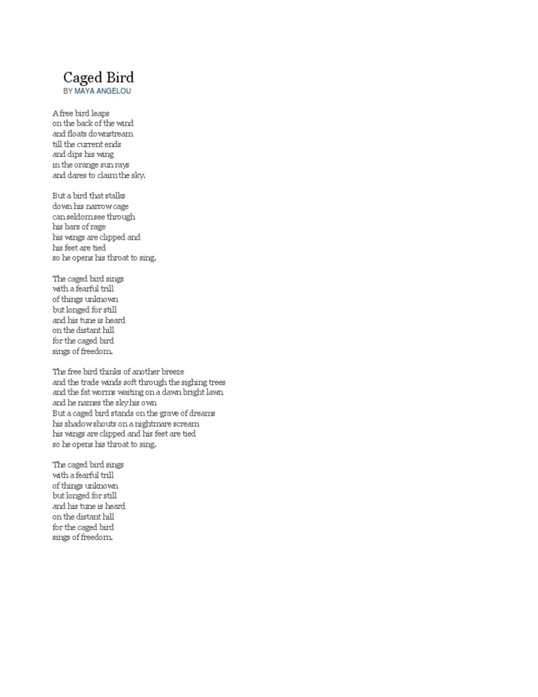 Caged Bird Poem | PDF | Classics