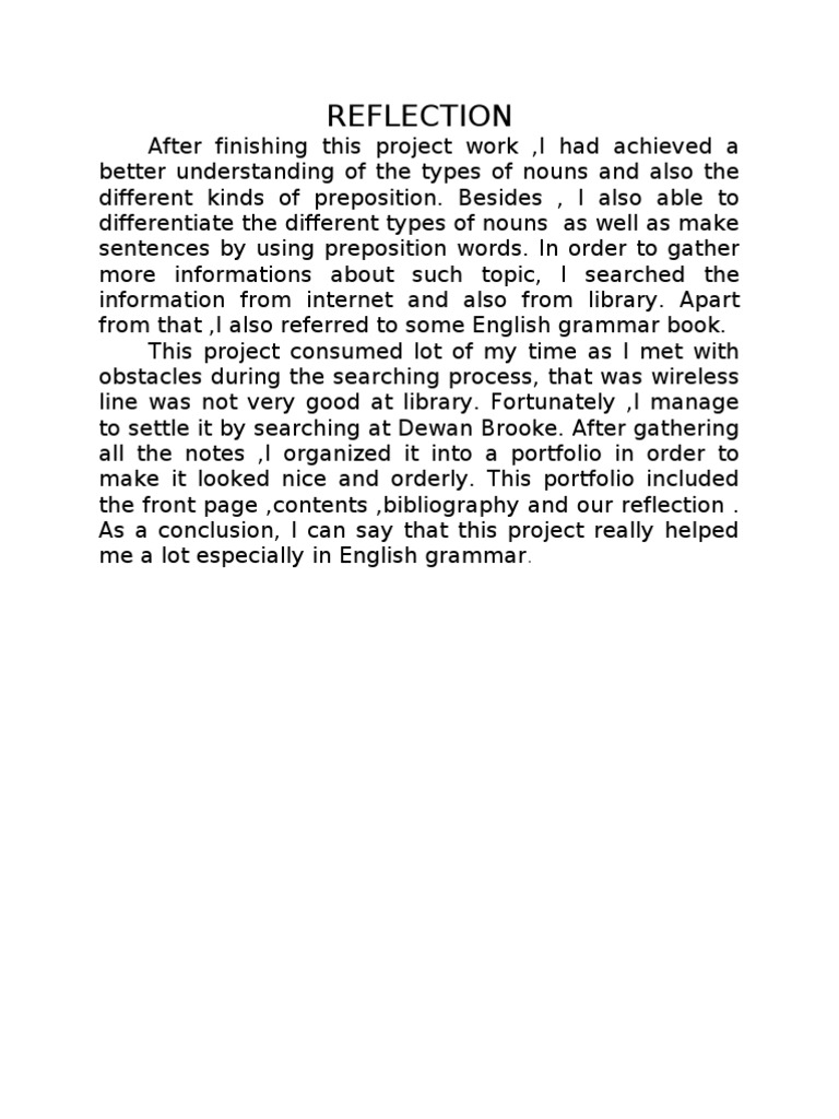 Nouns Reflection | PDF | English Grammar | Noun