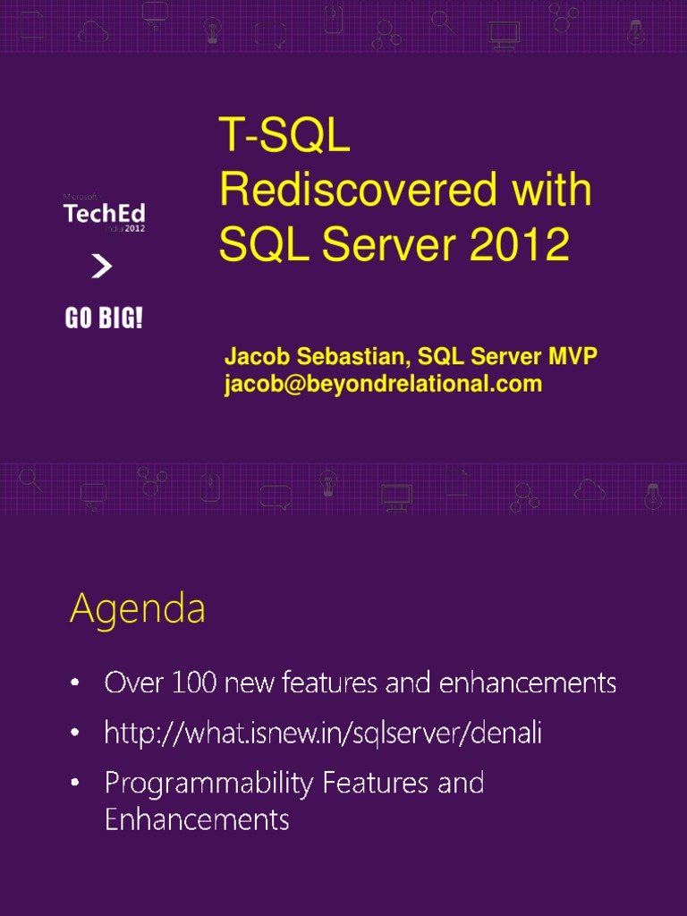 T SQL Rediscovered With SQL Server 2012 | PDF | Microsoft Software ...