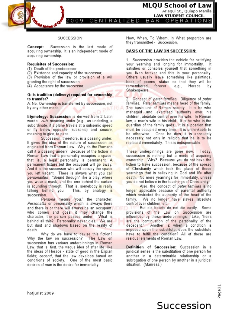 Succession 2010 | PDF | Will And Testament | Inheritance