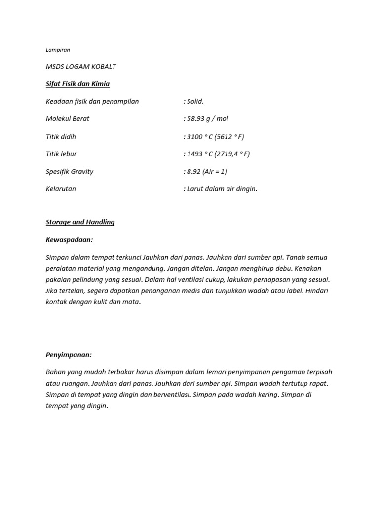 MSDS CP, Asam Nitrat K2Cr2O7 | PDF | Memasak, Makanan, & Anggur ...