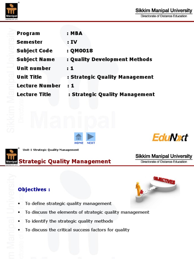 QDM Unit 1 Strategic Quality Management PPT Final | PDF | Quality ...