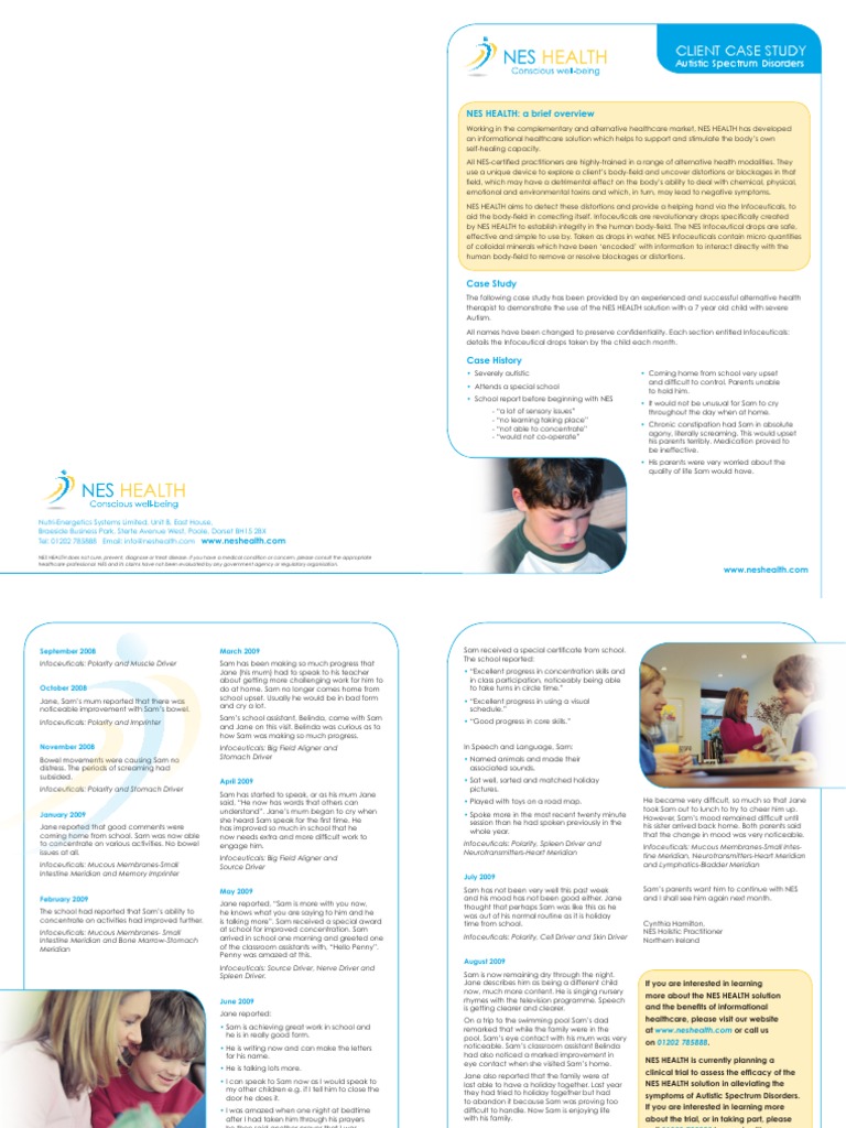 Nes Autism Case Study | PDF | Autism | Spectrum Disorder