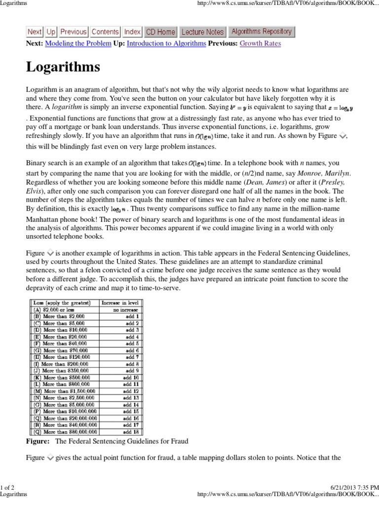 Logarithms: Modeling The Problem Introduction To Algorithms | PDF ...