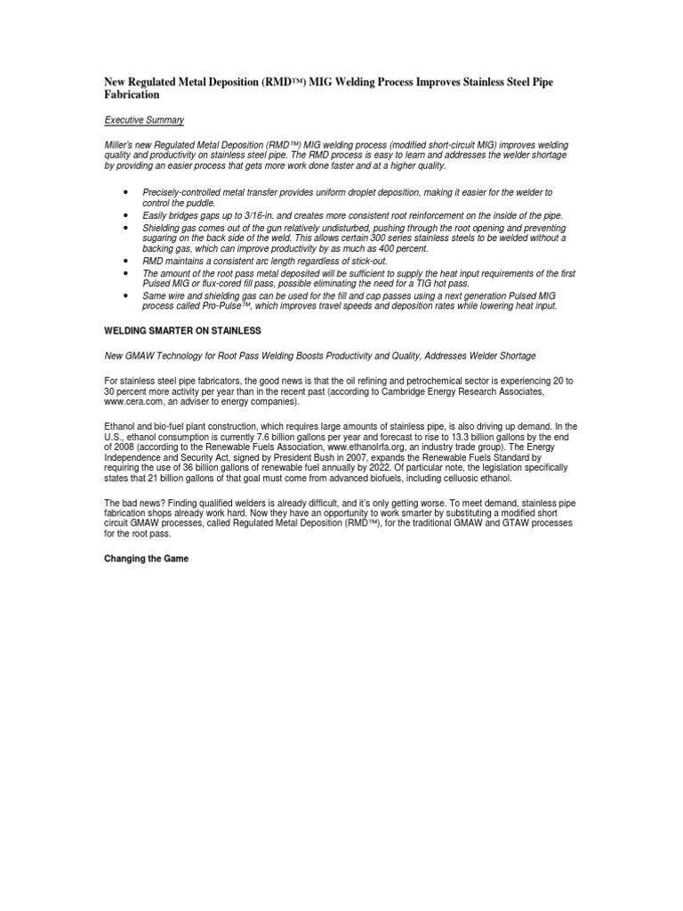 Miller RMD | PDF | Welding | Construction