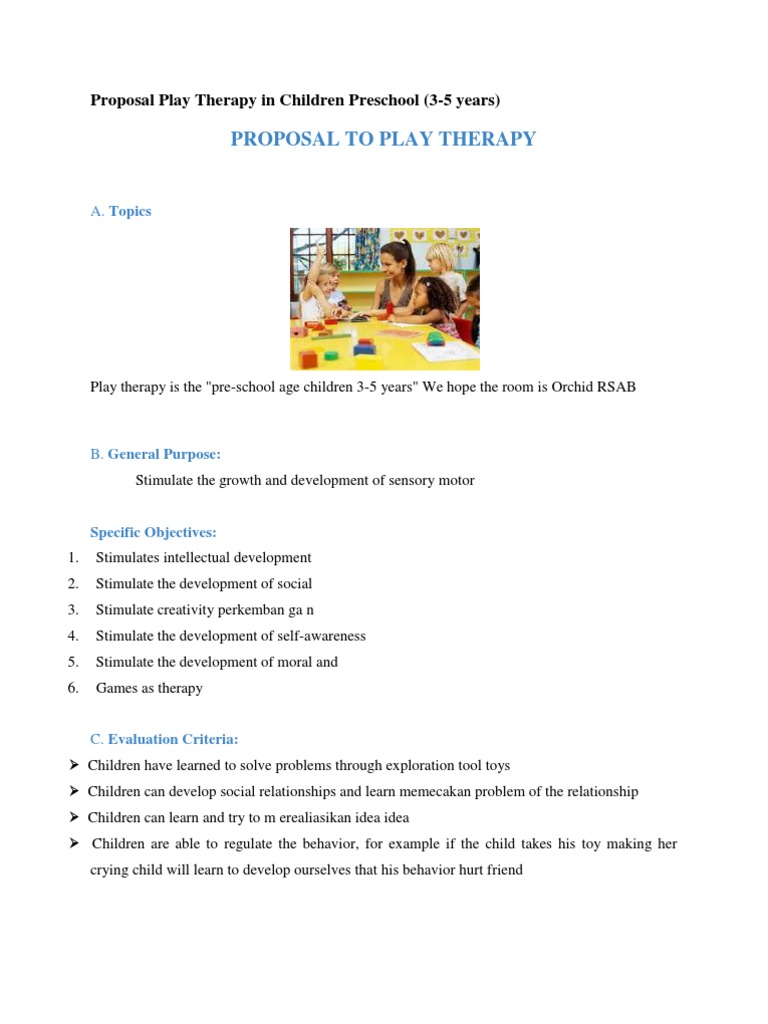 Proposal Play Therapy in Children Preschool | PDF | Play Therapy ...