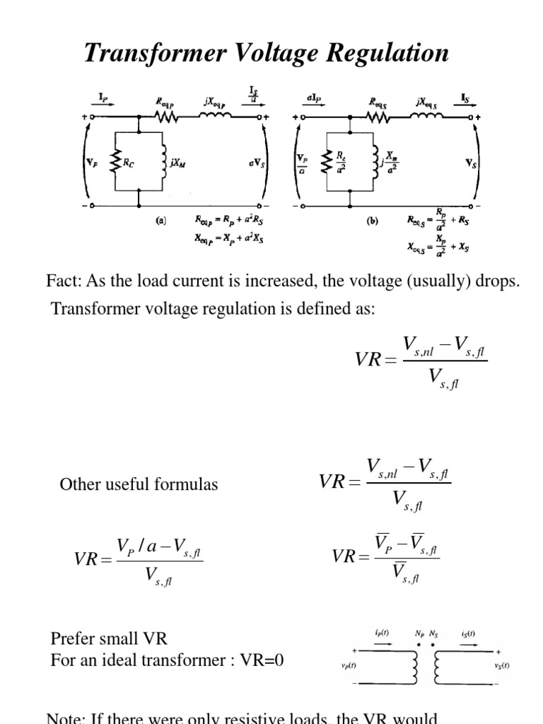 Transformer Voltage Regulation | Transformer | Inductor