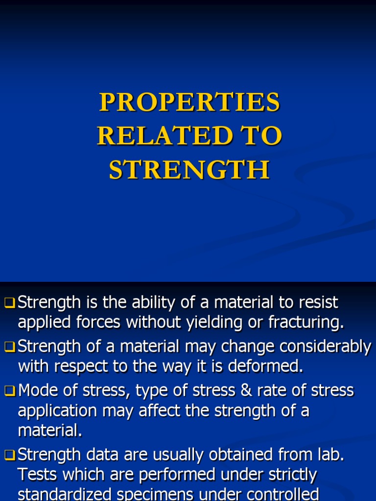 Strength Properties of Materials | PDF | Deformation (Engineering ...
