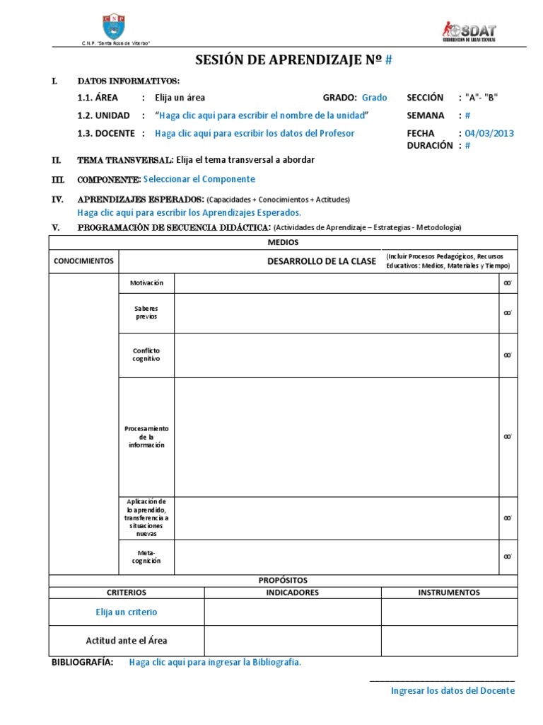 Sesión de Aprendizaje Actualizada EPT 2013 | PDF | Investigación de mercado | Maestros