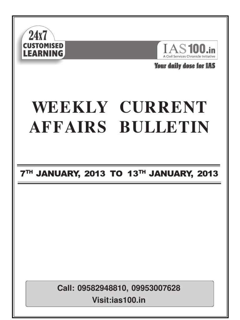 Weekly 7th Jan To 13th Jan 2013 Web | PDF