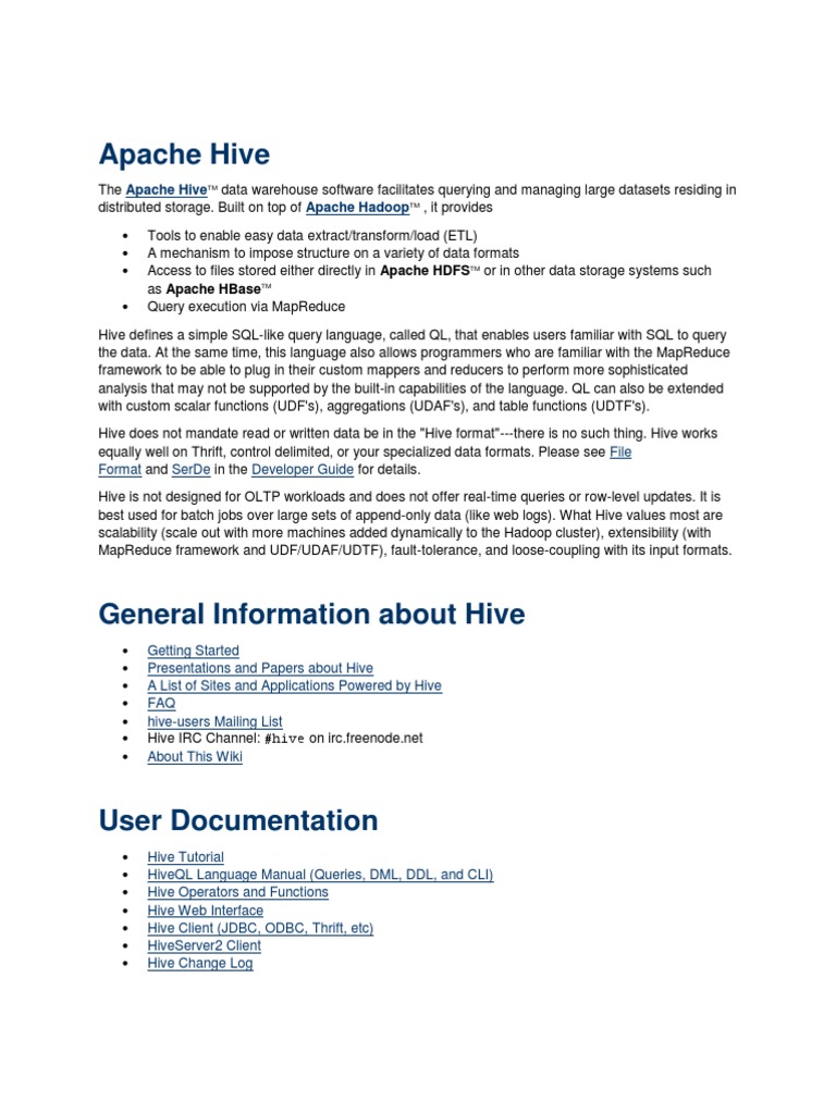 Apache Hive | PDF | Map Reduce | Data Type