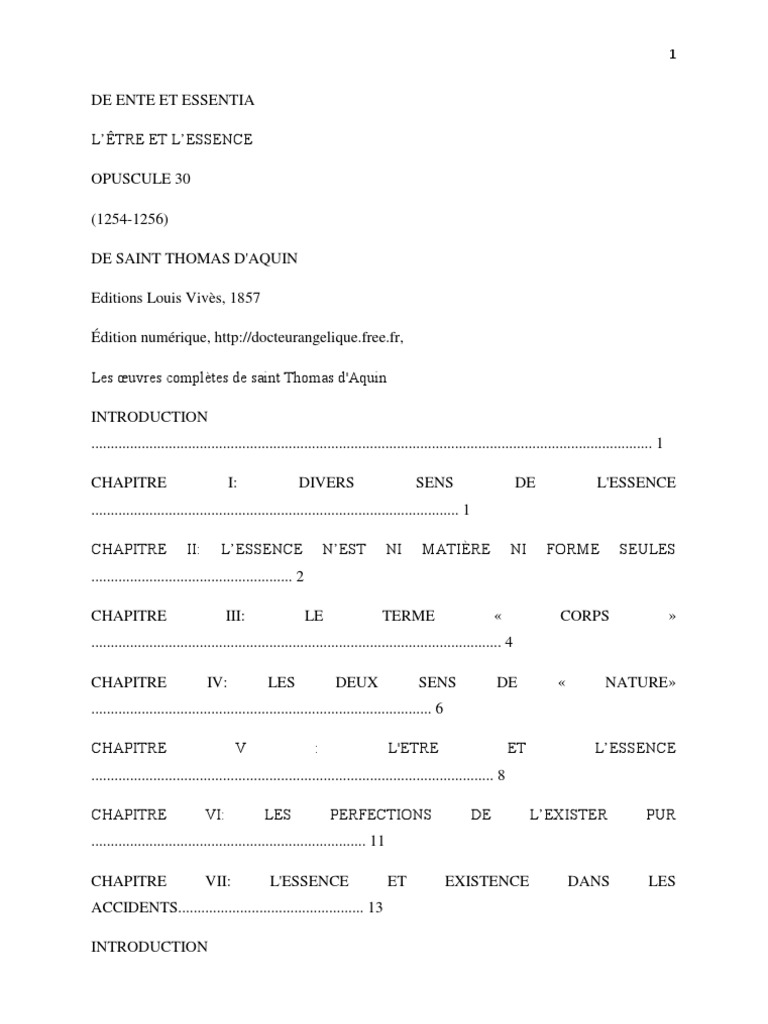 De Ente Et Essentia | PDF