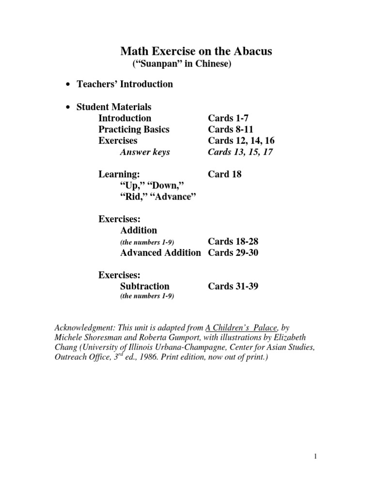 Abacus | PDF | Teaching Mathematics