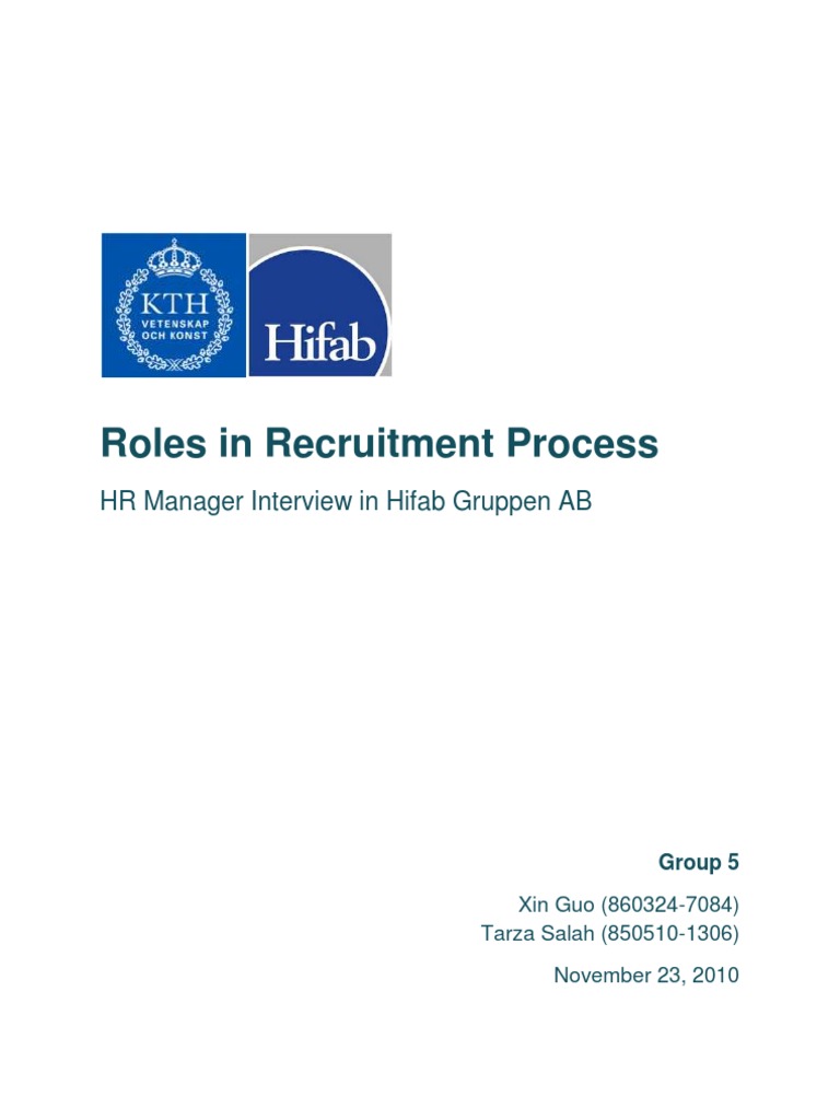 HR Manager Interview Report - Group 5 | PDF | Human Resource Management | Recruitment