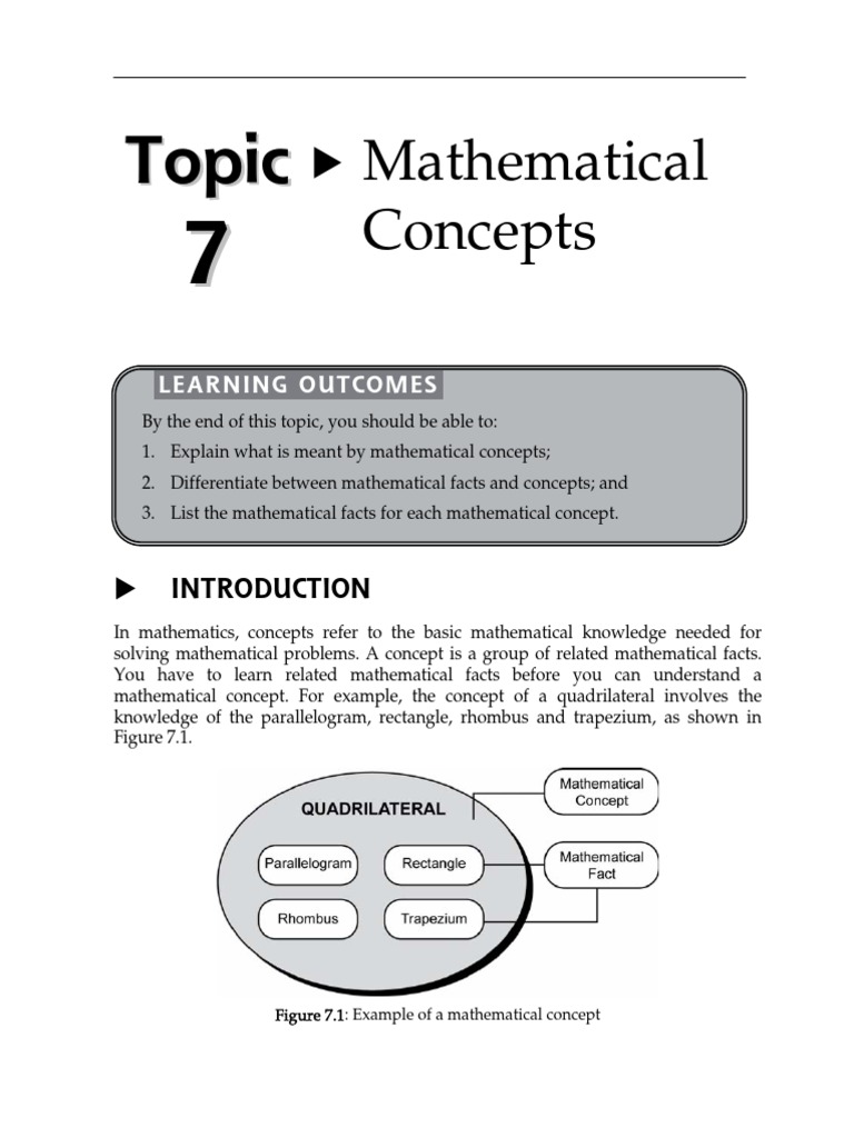 Topic 7 Mathematical Concepts | PDF | Triangle | Fraction (Mathematics)