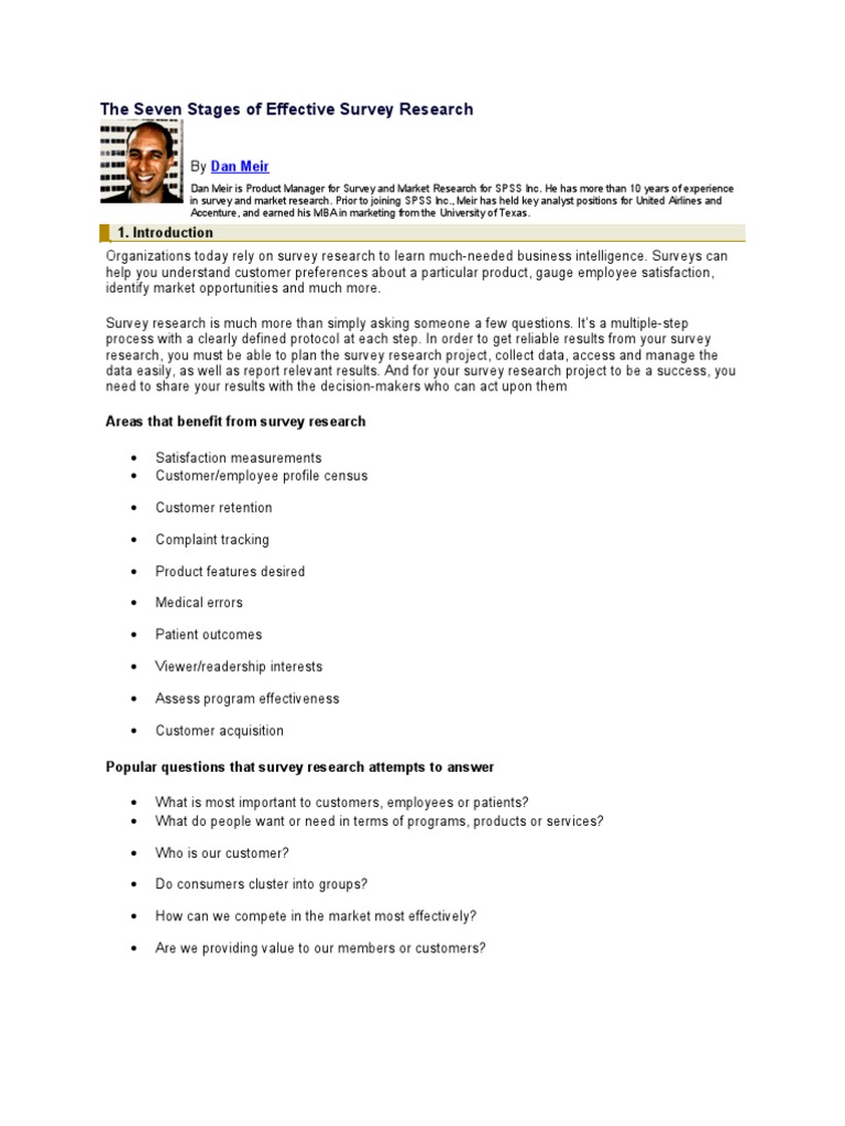The Seven Stages of Effective Survey Research | PDF | Survey ...