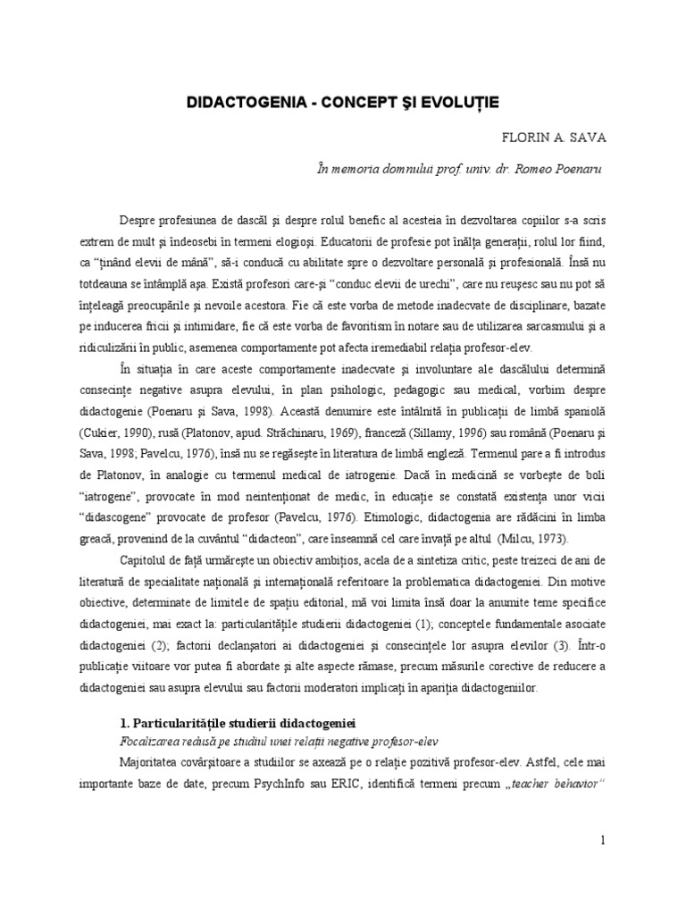 Didactogenia Alin Sava | PDF