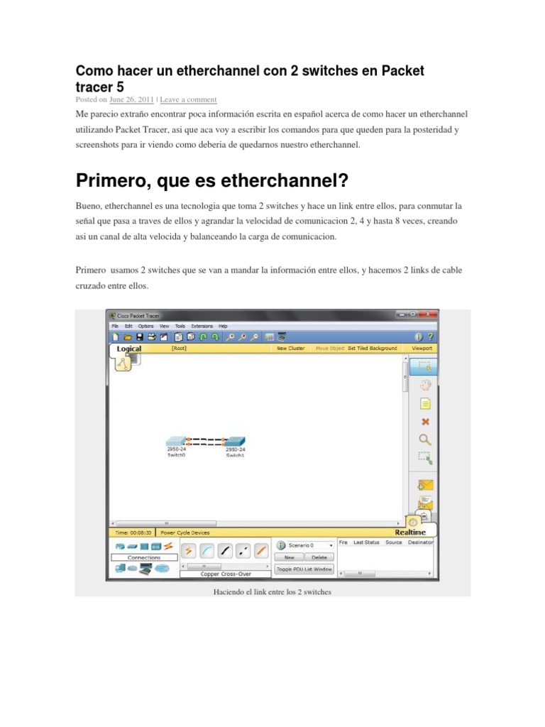 Como Hacer Un Etherchannel Con 2 Switches en Packet Tracer | PDF | Conmutador de red ...