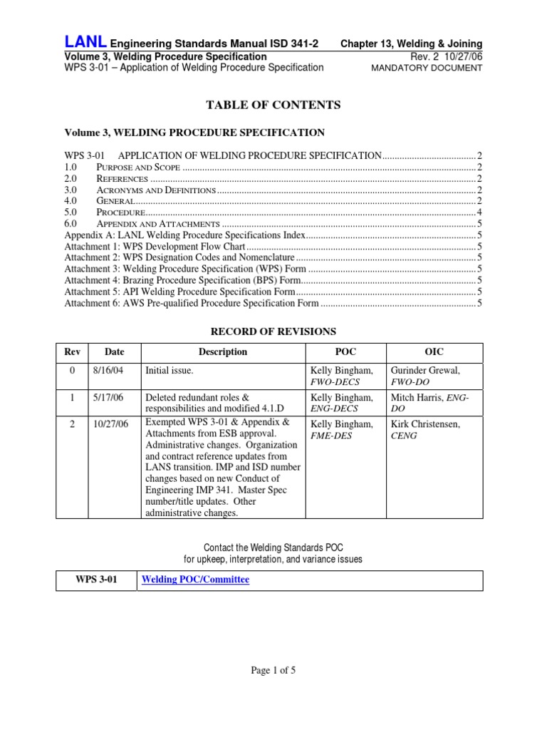 Engineering Standards Manual ISD 341-2: Chapter 13, Welding & Joining Volume 3, Welding ...