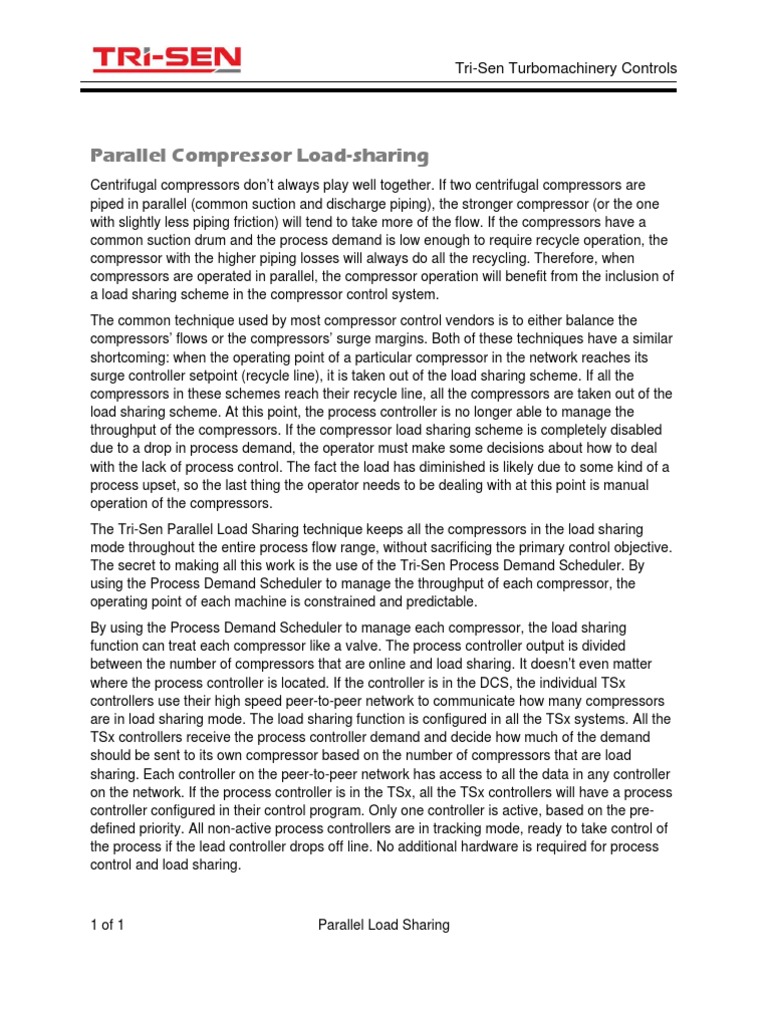 Parallel Compressor Load Sharing | PDF | Scheduling (Computing) | Gas Compressor
