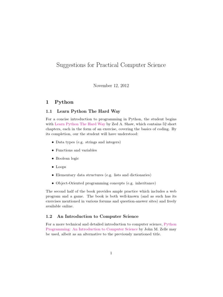 Practical Computer Science | PDF | Programming Language | Python ...