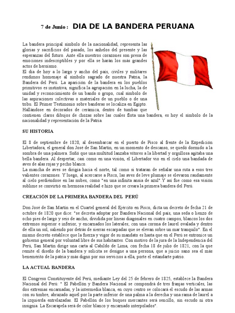 Dia de La Bandera Peruana | PDF | Los símbolos | Agitación