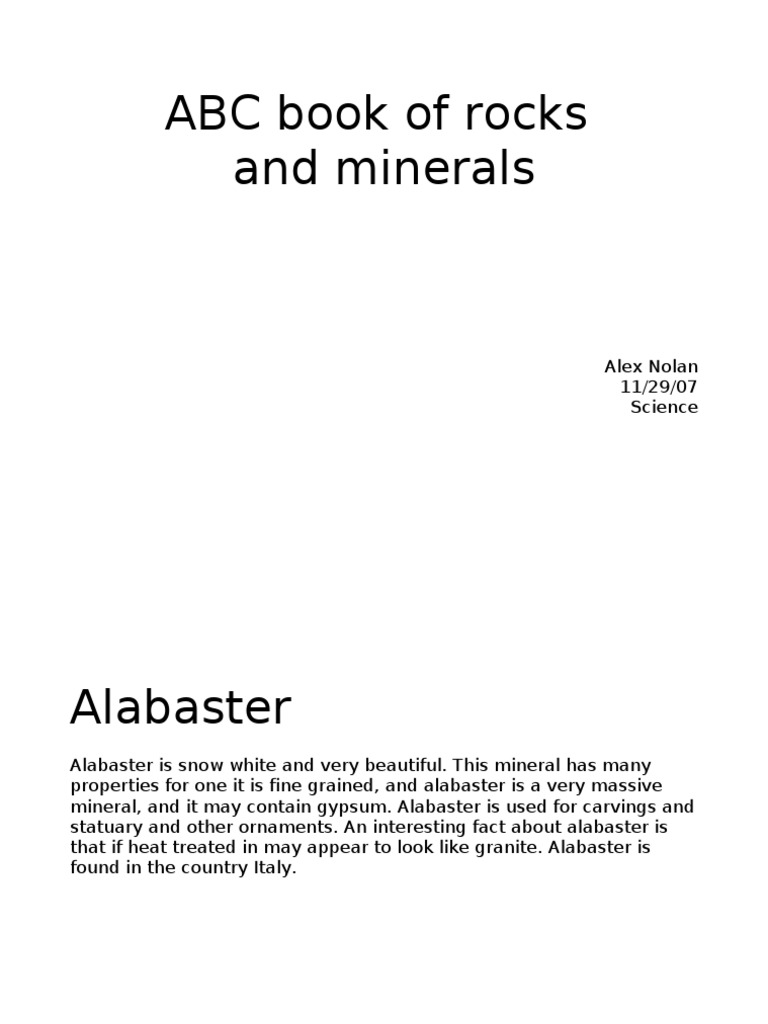 ABC Book of Rocks and Minerals | PDF | Shale | Rock (Geology)