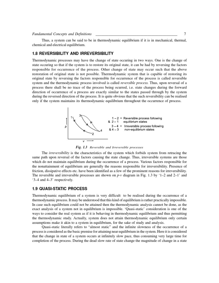 1.8 Reversibility and Irreversibility: Fundamental Concepts and ...