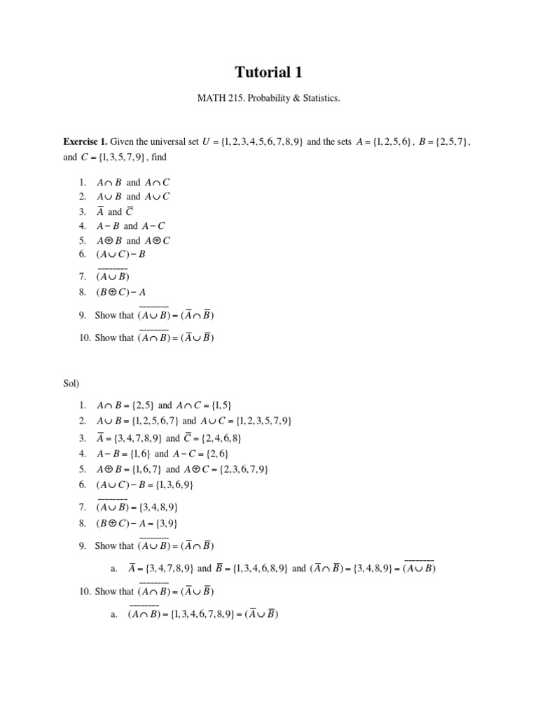 MATH 215 Tutorial 1 Solutions PDF | PDF | Consonant | Languages