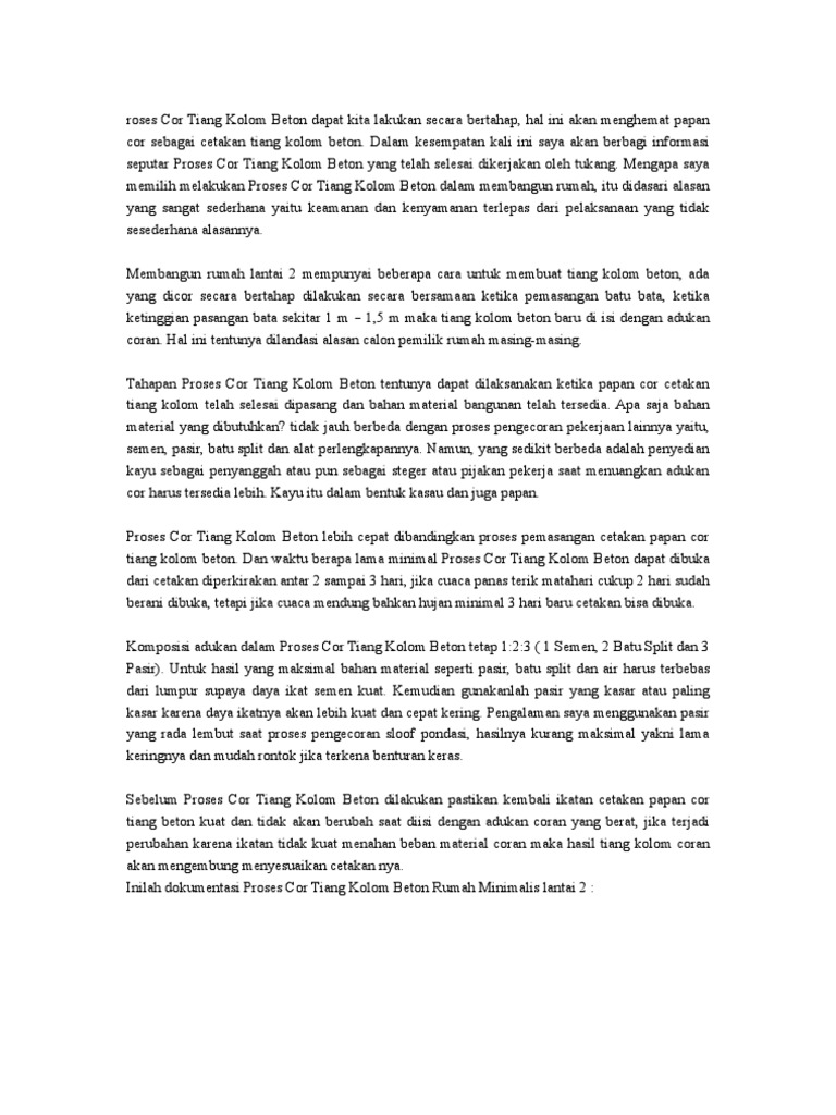 Proses Cor Kolom | PDF