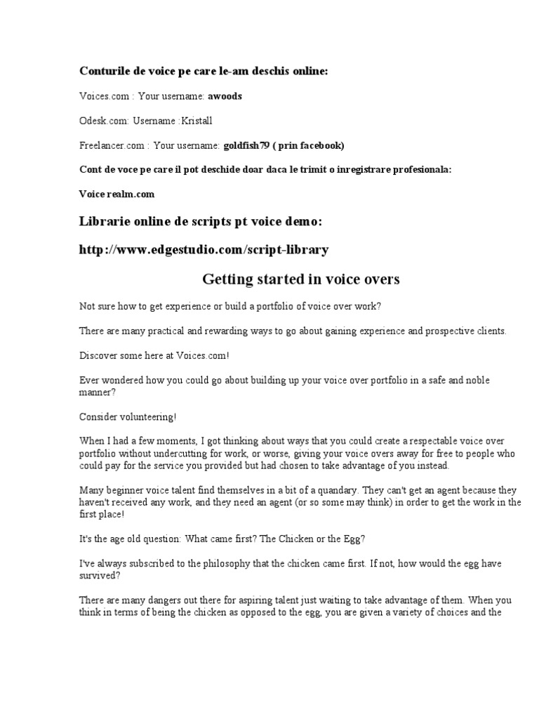 For Voice Over Beginners | PDF | Voice Acting | Microphone