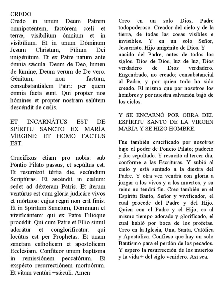 Credo y Confiteor | PDF | María, madre de Jesús | espíritu Santo