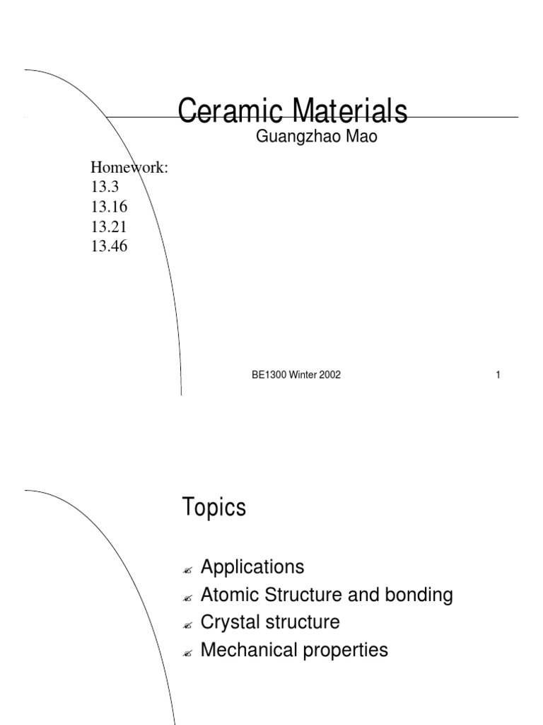 Ceramic Materials Overview and Applications | PDF | Ceramics ...