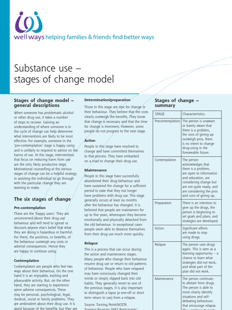 Substance Use Stages of Change | PDF | Substance Abuse | Relapse