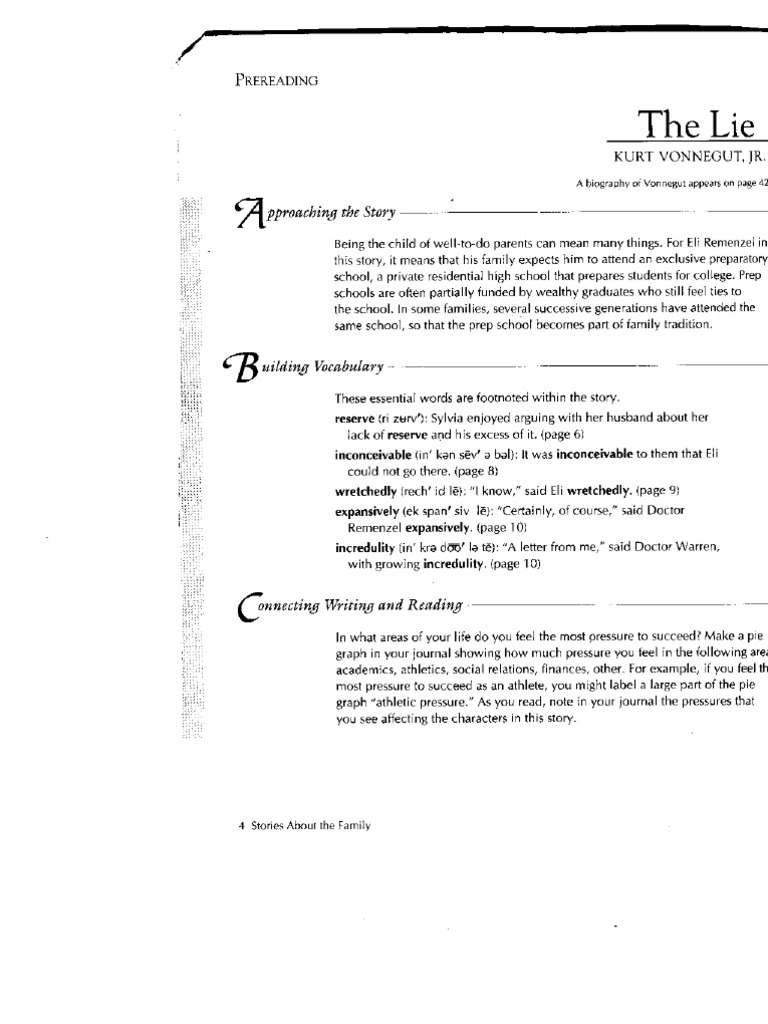 The Lie Story by Vonnegut | PDF