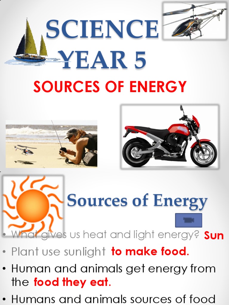 Science Year 5: Sources of Energy | PDF