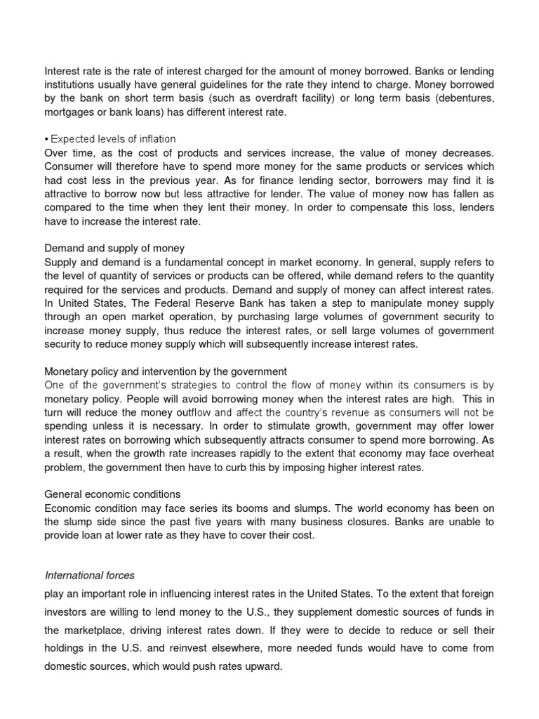 Factors Affecting Interest Rates | PDF | Interest Rates | Interest
