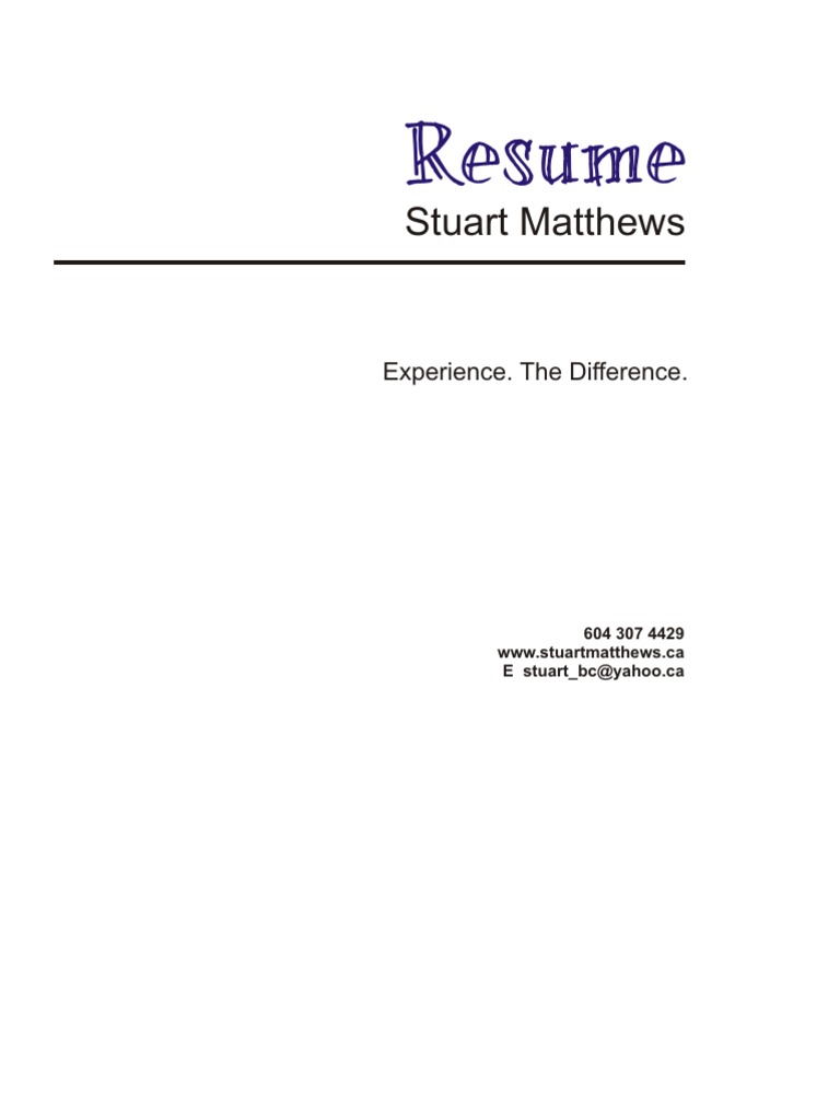 Stuart Matthews Resume | PDF | Copywriting | Alberta