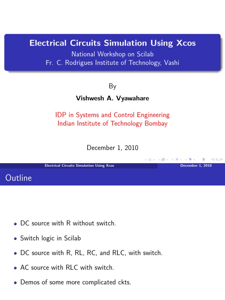 AC and DC Circuit Simulation in Xcos | PDF | Electrical Network | Switch