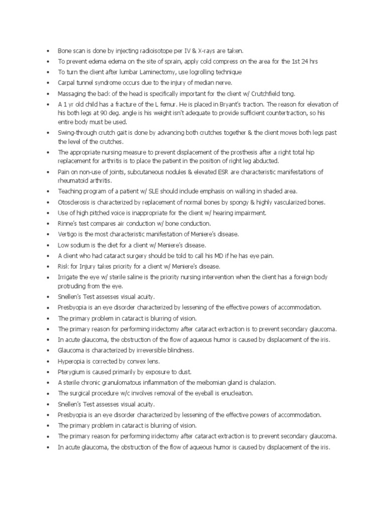 Med Surg Bullets | PDF | Pregnancy | Fetus