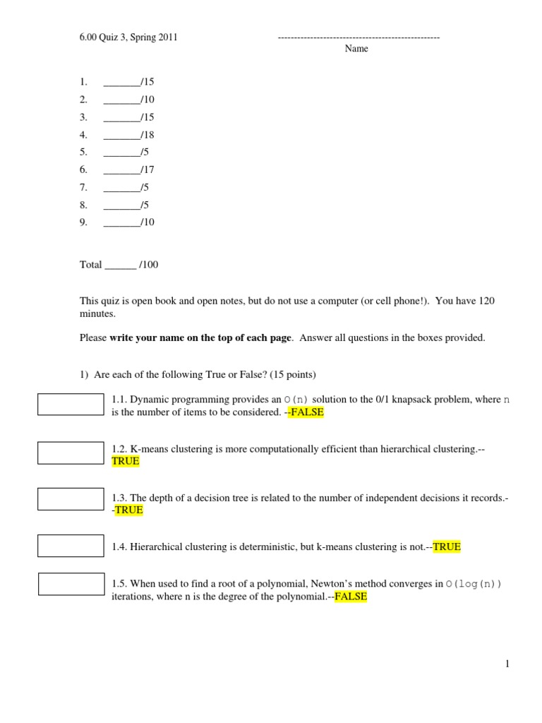 MIT Final Exam Solutions | PDF | Cluster Analysis | Queue (Abstract ...