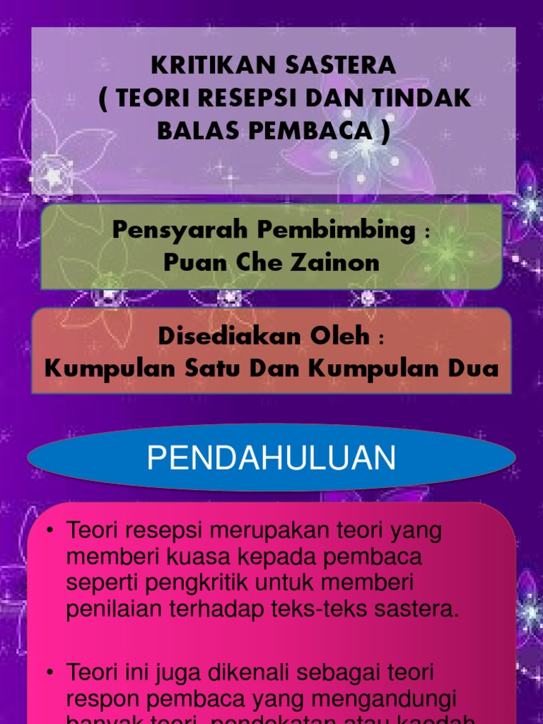 Kritikan Sastera,,Resepsi Dan Tindak Balas Pembaca | PDF | Filsafat ...