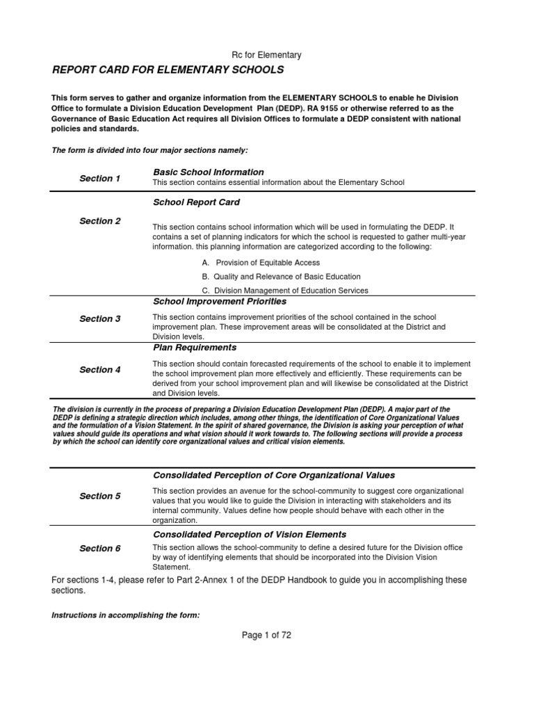 Hes... School Report Card... Part 1 and 11 Pages 1 To 13 | PDF ...
