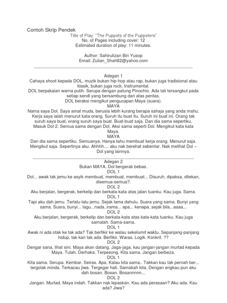 Contoh Skrip Pendek | PDF