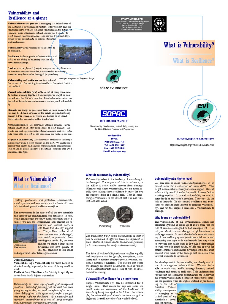 Vulnerability Pamphlet | PDF | Climate Resilience | Ecological Resilience