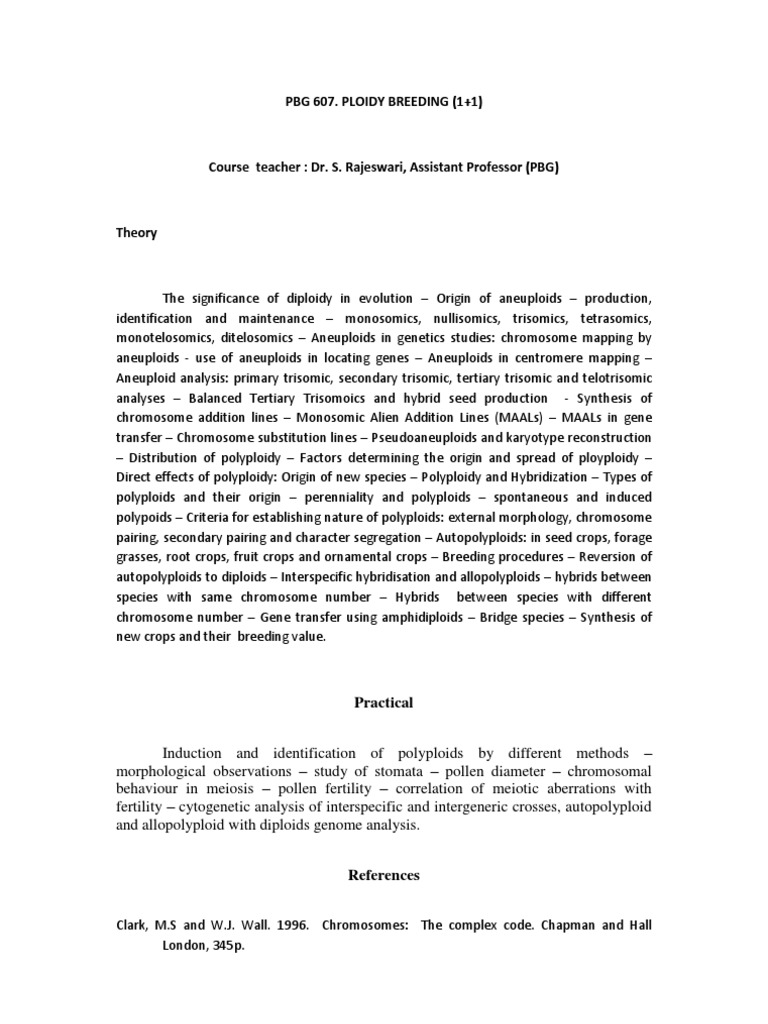 Ploidy Breeding Pdf Meiosis Ploidy