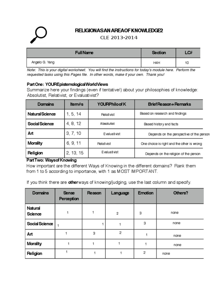 Worksheet 3 | PDF | Career & Growth | Science & Mathematics