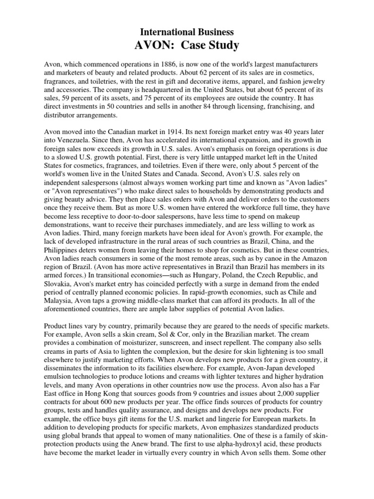 International Business Case Study | PDF | Sales | Brand